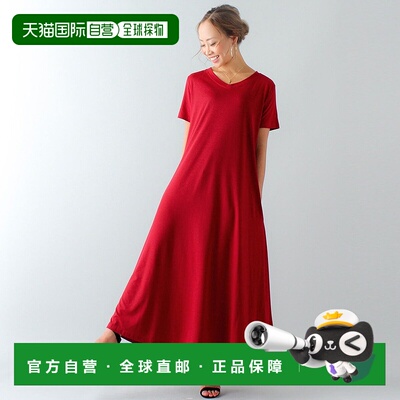 日本直邮JUNOAH A线宽松半袖长裙连衣裙 JU5602EW01922