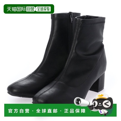 日本直邮VIVIAN 方头弹力短靴（黑色 PU 皮）