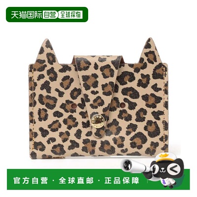 日本直邮SHIPS VICE VERSA 猫咪图案皮革卡包 棕色