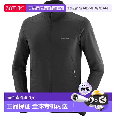 日本直邮SALOMON 男士全拉链抓绒 ESSENTIAL LIGHTWARM HYBRID 全