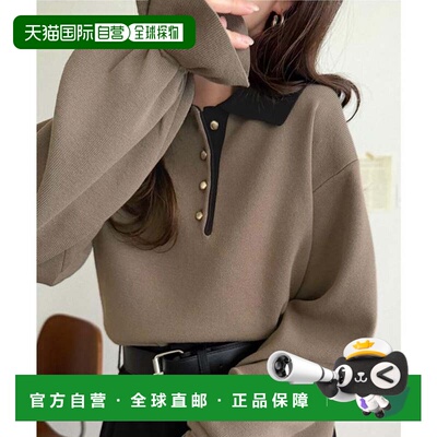 日本直邮Classical Elf 古典精灵 成人优雅配色翻领糖果袖针织Pol