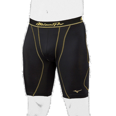 日潮跑腿MIZUNO美津浓 男士棒球滑垒裤MP 12JBAP119 黑色 S运动