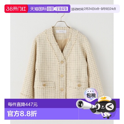 1h可退 日本直邮JOURNAL STANDARD 女装 V领无领夹克 双排金扣设