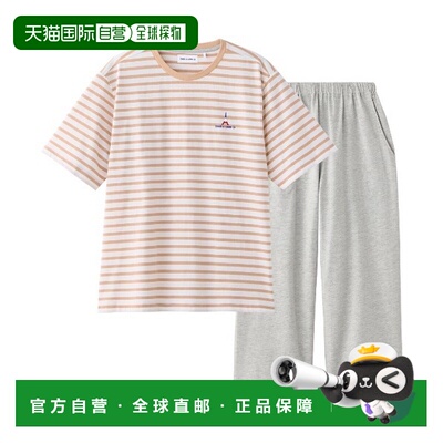 日本直邮COMME CI COMME CA 女装 条纹五分袖七分长睡裤 MF7226