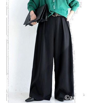 1h可退 日本直邮antiqua 女士宽松休闲宽腿裤 舒适透气 易搭配 春