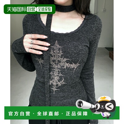 日本直邮VEILA 女装 交叉印花垂感绑带长袖T恤 vla502870