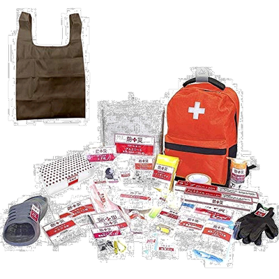 【日本直邮】yamazen山善防灾应急包30件大容量红色YBG-30R