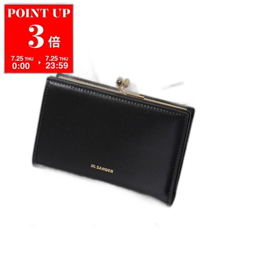 日本直邮JIL SANDER 女士皮革徽标迷你双折钱包 GOJI PURSE SM 小