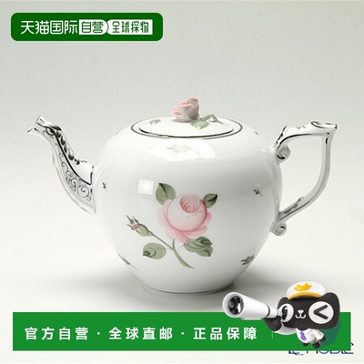日本直邮HEREND 维也纳玫瑰白金 00606-0-09 茶壶（玫瑰）800ml