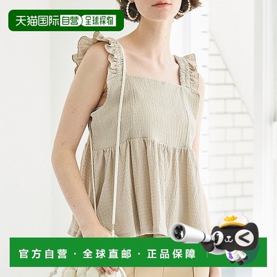 日本直邮coca 羊皮革毛饰边肩部荷叶边吊带背心 [CO4289EW11925]