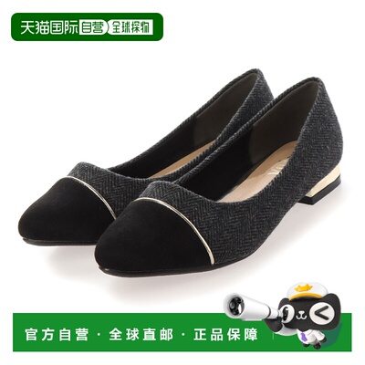 日本直邮VIVIAN 双色平底金属跟鞋（黑色）女鞋单鞋一脚蹬