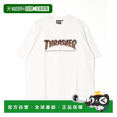 1h可退 日本直邮THRASHER 男女同款 半袖T恤 仿豹纹/迷彩刺绣Logo
