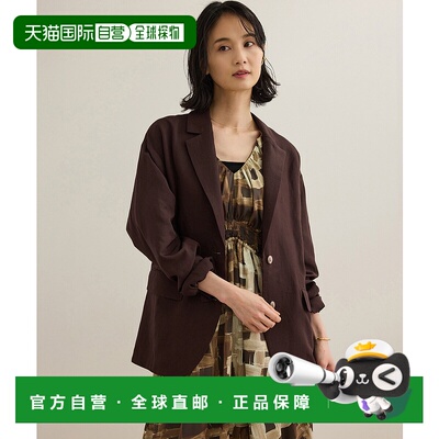 1h可退 日本直邮ROPE' 女士麻混材质轻盈休闲单排扣外套 2025AGGV