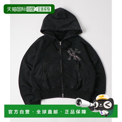 日本直邮KOOKY'N KY男女同款化学水洗亮片拉链连帽衫 WWZ2061106A