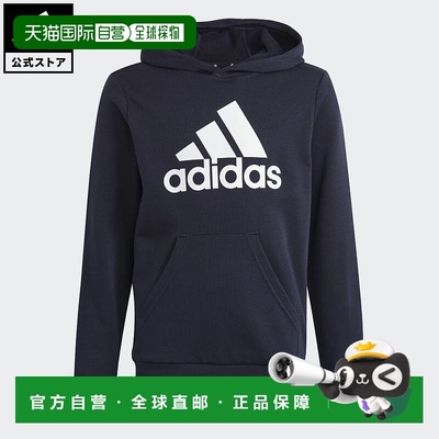 日本直邮 adidas 大logo基础款棉质连帽运动衫 儿童款 [IC6833]