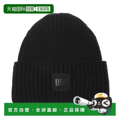 日本直邮UGG Australia 女士针织帽 20061 黑色粗纹针织帽