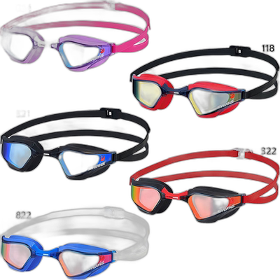 日本直邮国际泳联认可 SWANS 男式女式缓冲曲线镜片 MIT 镜面泳镜