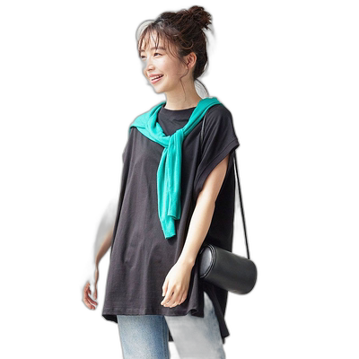 【日本直邮】コウベレタスKOBELETTUCEクルーネックフレアトッT恤