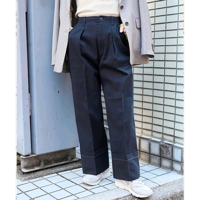 1h可退 日本直邮FREAK'S STORE女士高腰宽腿卷边休闲裤 114224890