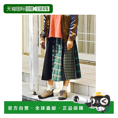 日本直邮日潮 go slow caravan呢料格纹拼接裙 女702491001030