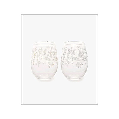 日本直邮日潮 AfternoonTea植物图案保温杯双人套装 HX24透明杯子