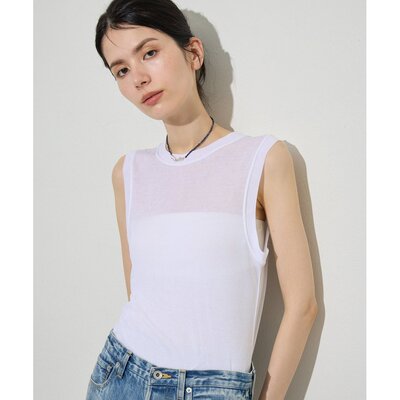 日本直邮Whim Gazette 女装 透感无袖棉质背心上衣 WGZ1061306A00