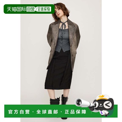 日本直邮CUT OUT ILINE 短裙 黑色半身裙a字裙