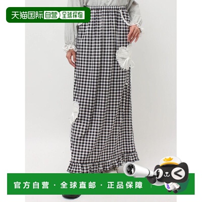 日本直邮merry jenny 女装 心形口袋 格纹半身裙 282610800201