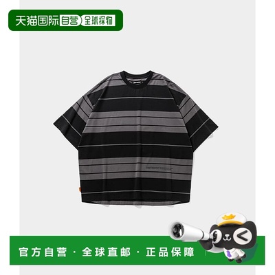 1h可退 日本直邮TIGHTBOOTH 男士 宽松长版Pima棉混纺宽条纹短袖T