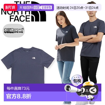 日本直邮The North Face T恤短袖刺绣logo圆领男女士M码EVOLUTION