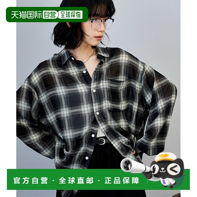 1h可退 日本直邮FREAK'S STORE 女装 透感宽松格纹衬衫 腰挂可 20