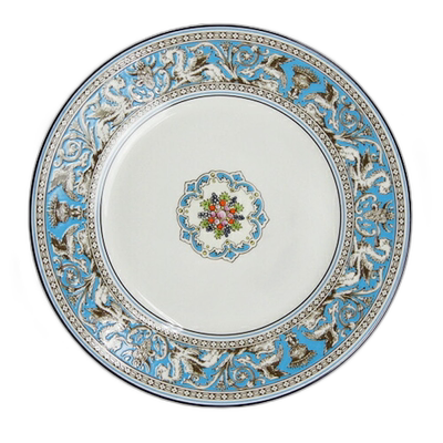 日本直邮Wedgwood 威基伍德 Floral Turquoise 20cm 盘餐盘早餐盘