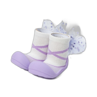 日本直邮Attipas New Ballet 婴儿鞋 New Ballet 黑色 薰衣草色