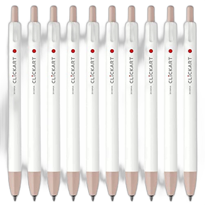 【日本直邮】Zebra斑马 水笔 CLICKART 棕色糖 10支 B-WYSS22-ES