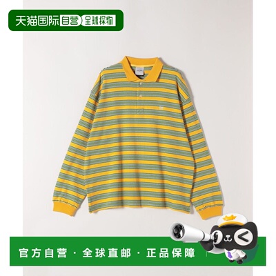 日本直邮PARROTT CANVAS 多色镶边长袖polo衫，可机洗上衣