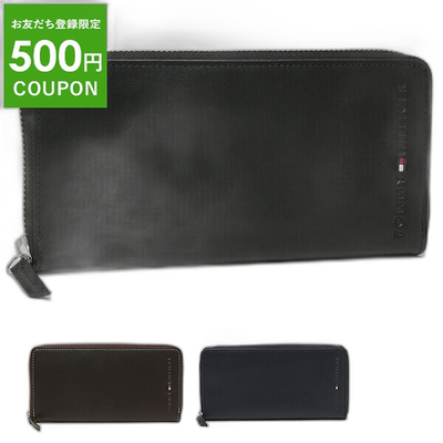 日本直邮Tommy Hilfiger 长钱包 Wellsley 圆形拉链黑色男式 TOMM