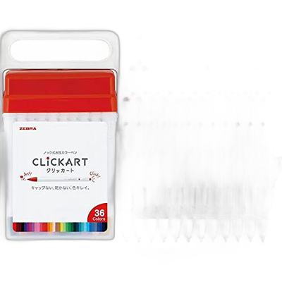 【日本直邮】Zebra斑马 水笔 CLICKART 36色 盒装 WYSS22-36C-N