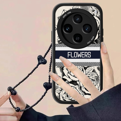 素描玫瑰适用vivoX200S手机壳X200Ultra新款保护套复古小羊皮vivix镜头全包防摔viv0系列男女vovi软外壳后