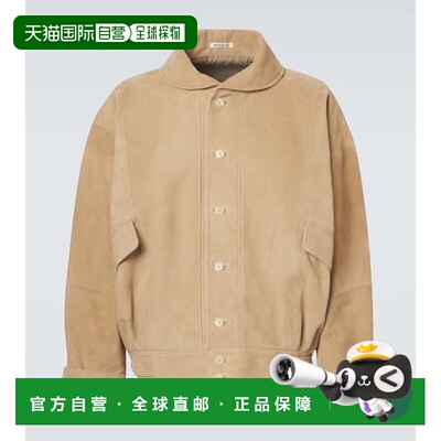 香港直邮AURALEE 男士 绒面革宽身束腰夹克 beige米色 舒适时尚