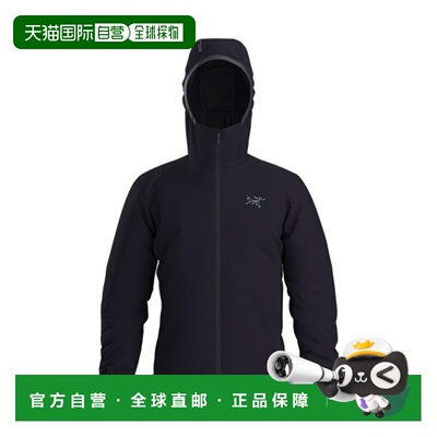 自营1h可退 欧洲直邮ARCTERYX始祖鸟 ATOM男士黑色尼龙连帽外套