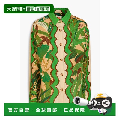 1h可退 香港直邮FARM RIO 女士 印花亚麻混纺衬衫 344861TROPICAL