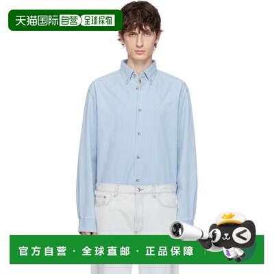 1h可退 香港直邮A.P.C. 男士 蓝色 Mathias 牛仔衬衫 COGXXH12586
