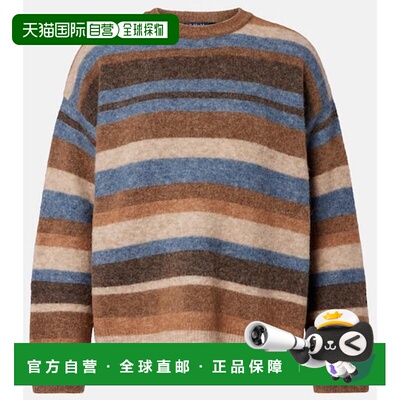 1h可退 香港直邮'S Max Mara 女士 Volare 条纹羊驼毛混纺毛衣