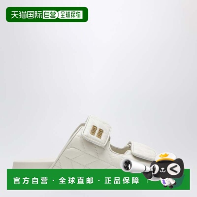 香港直邮Miu Miu 缪缪 女士 麦特拉斯凸纹纳巴革凉鞋(白色) 5XX64