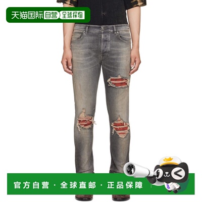香港直邮AMIRI 男士 蓝色 Flannel MX1 牛仔裤 AMBMJE1152直筒裤