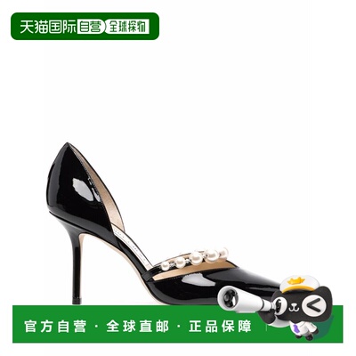 香港直邮Jimmy Choo 周仰杰 女士 鞋跟黑色高跟鞋 AURELIE85XKMBL
