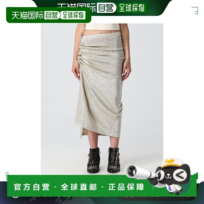 香港直邮Rabanne 女士 褶皱半身裙 21EJJU007VI0261