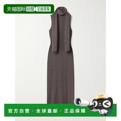 1h可退 香港直邮Staud 女士 Canal 围巾风格羊毛高领中长连衣裙 R