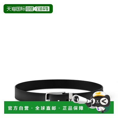 自营欧洲直邮LV路易威登 Pont Neuf男士黑色皮革腰带皮带