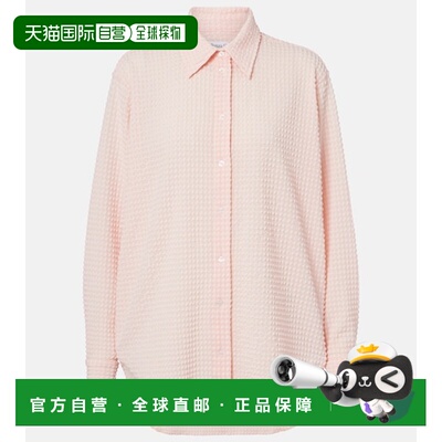 香港直邮HUNZA G 女士 Resort 格纹绉条纹衬衫 pink粉色 舒适时尚